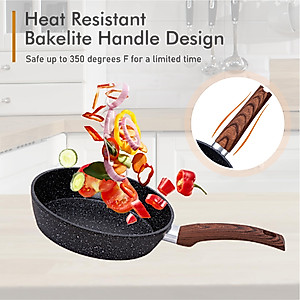 DishDelight Induction Pots and Pans Set Non Stick, 12 Piece Nonstick Kitchen Cookware Sets, Nonstick Granite Cooking Set Induction Pots and Pans, Induction Cookware Sets with Frying Pans, Black