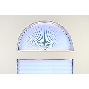 Redi Shade No Tools Original Arch Light Filtering Pleated Fabric Shade White, 72 in x 36 in