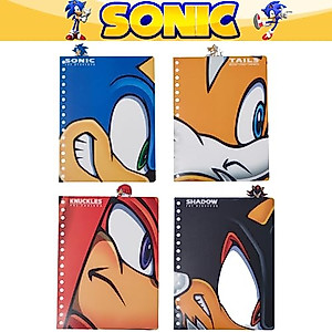 Innovative Designs Sonic the Hedgehog Tab Journal Notebook, Spiral Bound, 96 Lined Pages, 8 x 7 inches, Blue