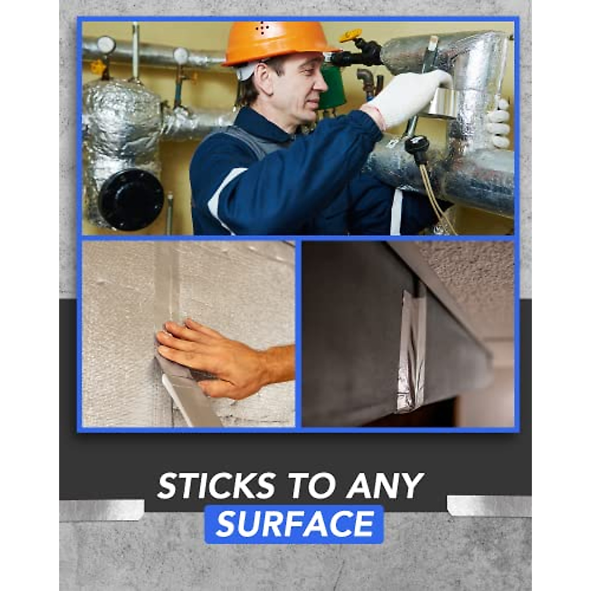 Professional Grade Aluminum Foil Tape - 2 Inch by 210 Feet (70 Yards) 3.6 Mil - High Temperature - Perfect for HVAC, Sealing & Patching Hot & Cold Air Ducts, Metal Repair, More!