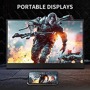 13.3'' Professional Portable Monitor (1920X1080) FHD, Portable Travel Monitor for Laptop USB-C HDMI Gaming Ultra-Slim Display w/Speaker, External Monitor for Laptop PC Phone PS5 Switch 13 US Plug