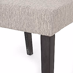 Christopher Knight Home Boling Contemporary Upholstered Dining Chair (Set of 2), Light Grey + Dark Brown