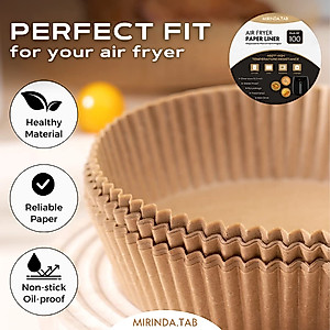Air Fryer Disposable Paper Liner, 300PCS Non-stick Disposable Liners, Baking Paper for Air Fryer Oil-proof, Water-proof, Food Grade Parchment for Baking Roasting Microwave (300Pcs-6.3 inch)