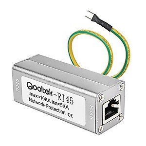 Qooltek ST-NET Ethernet Surge Protector for 10/100/1000 Base-T PoE+ Gigabit Modem Thunder & Lighting Protection ST-RJ45