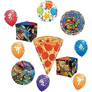 Anagram TMNT Birthday Party Supplies Cubez and Pizza Balloon Bouquet Decorations