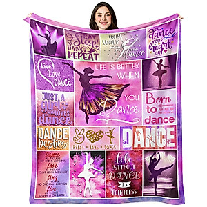 Basiole Dancer Gifts Blanket, Dance Gifts for Girls - Ballet Gifts - Dance Teacher/Dance Team Gifts, Dance Recital Gifts for Dancers, Ballet Dance Teacher Appreciation Gifts Throw Blankets 50"X60"