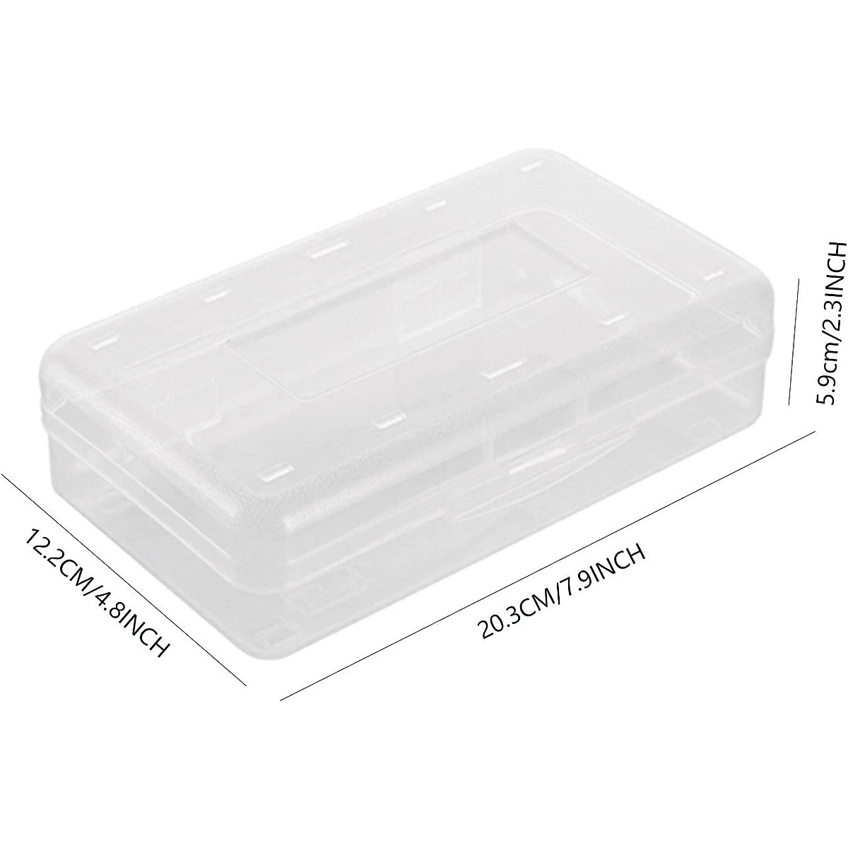 JANEMO Large Capacity Clear Pencil Case, Plastic Pencil Boxes with Lid Snap Closure, Storage Organizer Box Holder, Supply Boxes, 1 Pack
