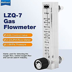 LZQ-7 Flowmeter 2-20LPM Acrylic Air Gas Flowmeter with Control Valve for Measuring Controlling Gas Flow
