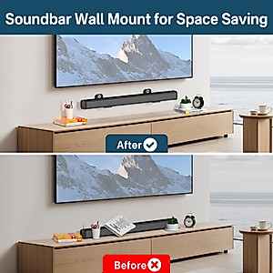 notiela Soundbar Mount Shelf for Samsung, Sony, LG, Vizio, Bose, Onn and More Soundbar Wall Mount Bracket - Sound Bar Mounts Under TV Mounting Bracket