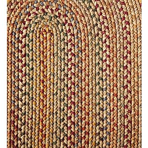 Plow & Hearth Blue Ridge Braided Rug | Multi Beige | Oval | 2X3 | Wool | Made in The USA | Pet-Friendly | Area Rug | Living Room| Bedroom | Reversible | Farmhouse