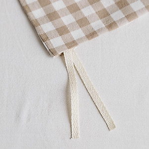 SUSYBAO Tan Gingham Duvet Cover Queen 100% Washed Cotton Beige Plaid Duvet Cover Set 3 Pieces Set 1 Soft Checkered Grid Duvet Cover with Zipper Ties 2 Pillowcases Luxury Farmhouse Gingham Bedding Set