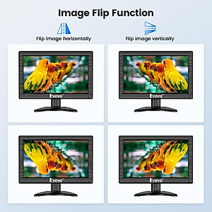 Eyoyo 12 Inch Monitor 16:9 Mini HDMI Monitor Screen 1366x768 Small TV Monitor Display with HDMI VGA BNC AV USB Input for Computer PC RasPi Laptop CCTV Security Analog Camera