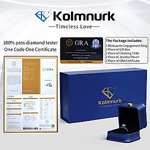 Moissanite Wedding Engagement Ring 1 Carat Classic 6 Prong Lab Created Diamond Anniversary Ring 925 Sterling Silver Solitaire Diamond Promise Ring for Women size 5-16