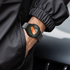 CHANCHY Stainless Steel Band for Samsung Galaxy Watch 7, No Gap Link Bracelet with Magnetic Clasp Metal Strap for Galaxy Watch 7 FE 6 5 4 Band 40mm 44mm 45mm 43mm 47mm 42mm 46mm for Men, Black