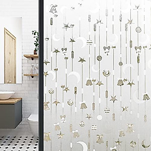 Viseeko Window Privacy Film: Decorative Window Film UV Blocking Removable Frosted Window Sticker Bell Pattern for Children Room 17.5 * 78.7 inches …