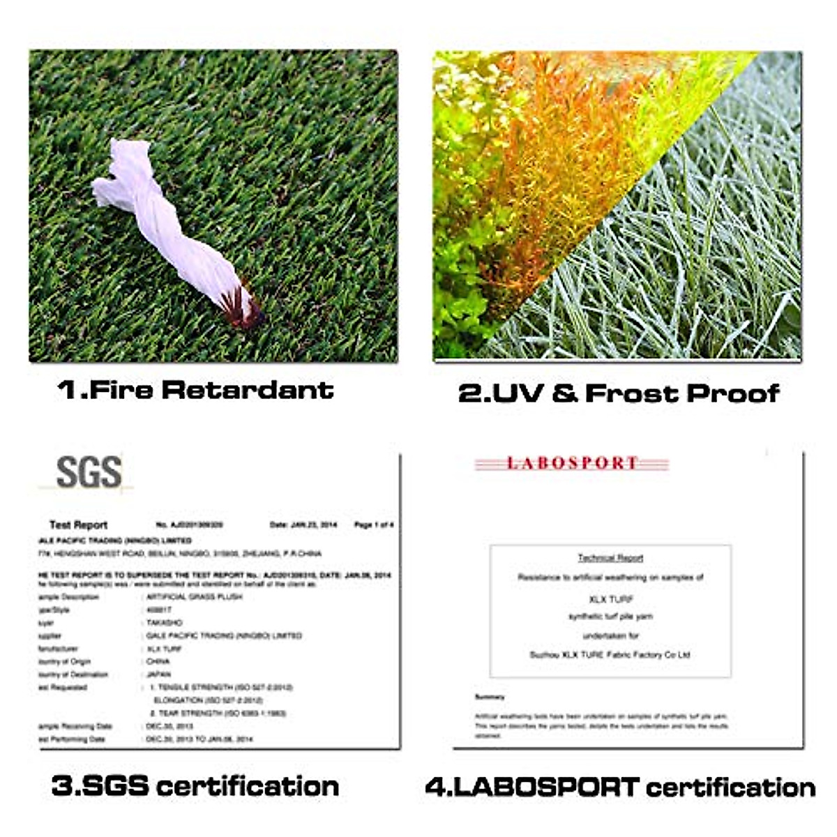 XLX TURF Realistic Artificial Grass Rug Indoor Outdoor - 3ft x 5ft ...