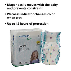 McKesson Baby Diaper Size 7, Over 41 lbs. BD-SZ7, 20 Ct