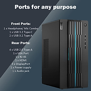 Lenovo IdeaCentre 5i Gaming Desktop, 12th Gen Intel Core i7-12700, Geforce RTX 3060, 64GB RAM, 1TB PCIe SSD + 2TB HDD, Wi-Fi 6, DisplayPort, HDMI, Windows 11 Home, Black