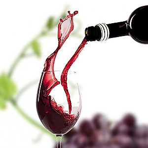 Sunnyac® Pack of 4 Kitchen Stainless Steel Wine Bottle Collars, Durable Wine Drip Ring,1.6 inch (Black Wave)