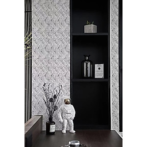 Grey and Black Peel and Stick Contact Paper Self Adhesive Modern Dots Wallpaper Removable Vinyl Film Decorative Shelf Drawer Liner Sticker 17.3 inch x 118 inch (White and Black, 17.3 inch x 118 inch)