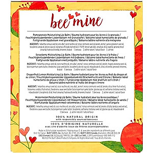Burt's Bees Bee Mine Lip Balm Gift Set, Strawberry, Dragonfruit Lemon, Pomegranate and Watermelon, 4 Personalized Lip Balms, Pack May Vary