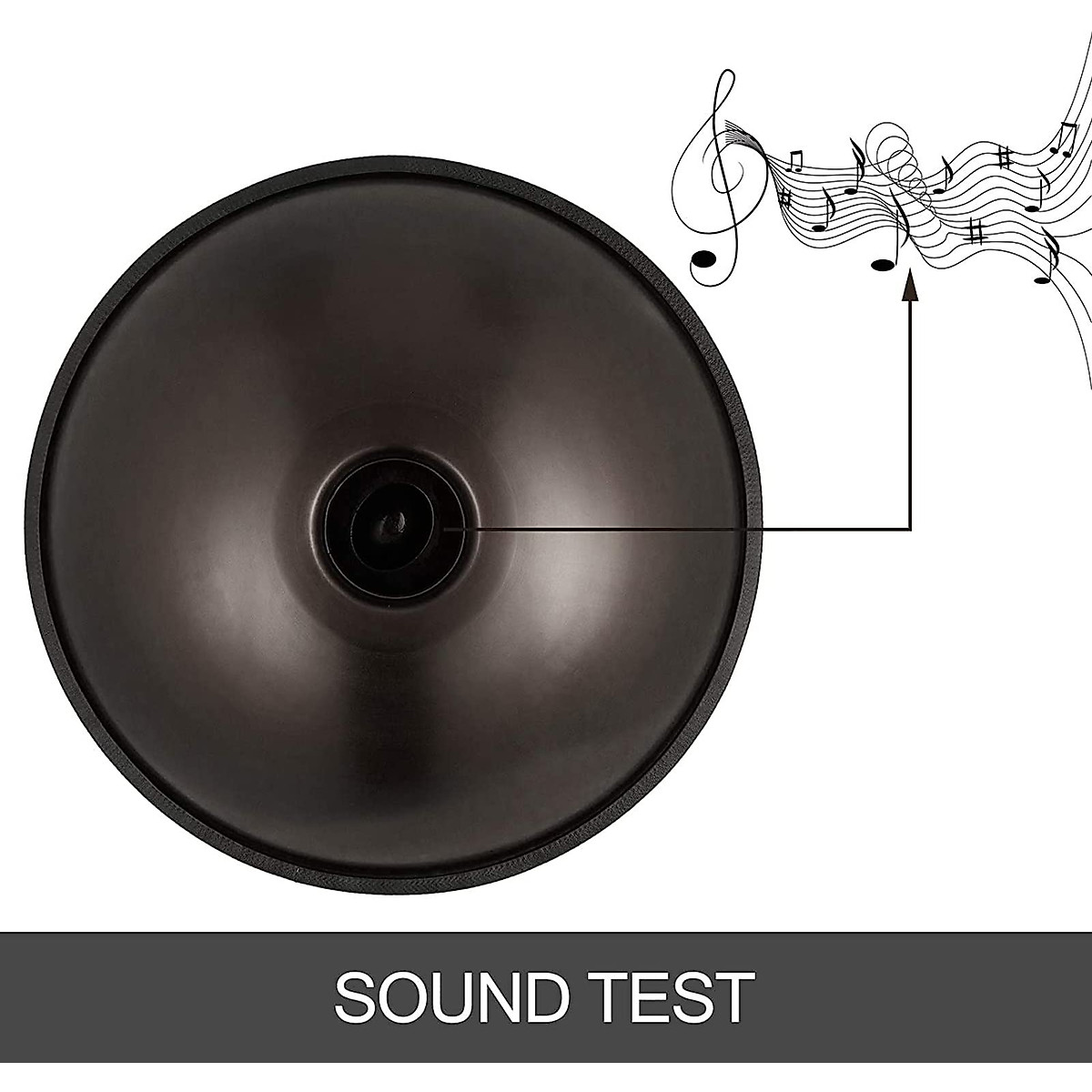 MFYDPP Steel Tongue Drum, 9 Notes 22 Inch Steel Tongue Drum with Handpan Stand, Handpan Case, Durable Mallets and Dust-Free Cloth(Color:a)