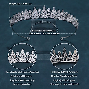 FASNAHOK 5A Cubic Zirconia Small Tiara Crown for Women Wedding Hair Accessories for Bride Sweet 16 Birthday Headbands for Girls