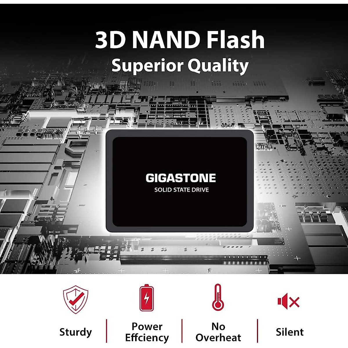 Gigastone SATA SSD 500GB (2-Pack) 2.5 inch SSD 520MB/s Upgrade Laptop PC Memory and Storage PS4 HDD Replacement 2.5" Internal Solid State Hard Drives SATA III SLC Cache 3D NAND Increase Performance