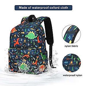 ZHT Dinosaur Backpack For Boys, Cute Lightweight Waterproof Preschool Kids Backpack, Kindergarten Nursery Travel Bag With Chest Strap