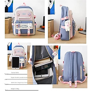 TOAOSET Kawaii Backpack 5Pcs Set Lightweight aesthetic backpack,Teens laptop computer cute backpacks for girls (girls backpack,one size)