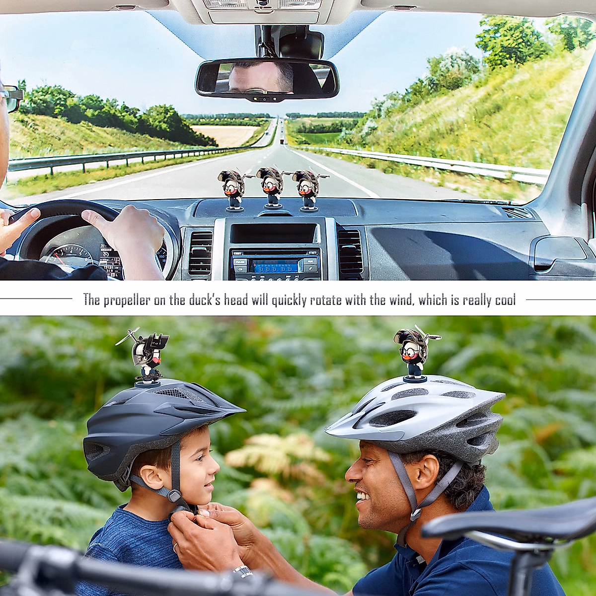 Collyon Car Dashboard Ornament Cute Rubber Duck，Office Car Cab Ornaments,Cool Spectacled Duck