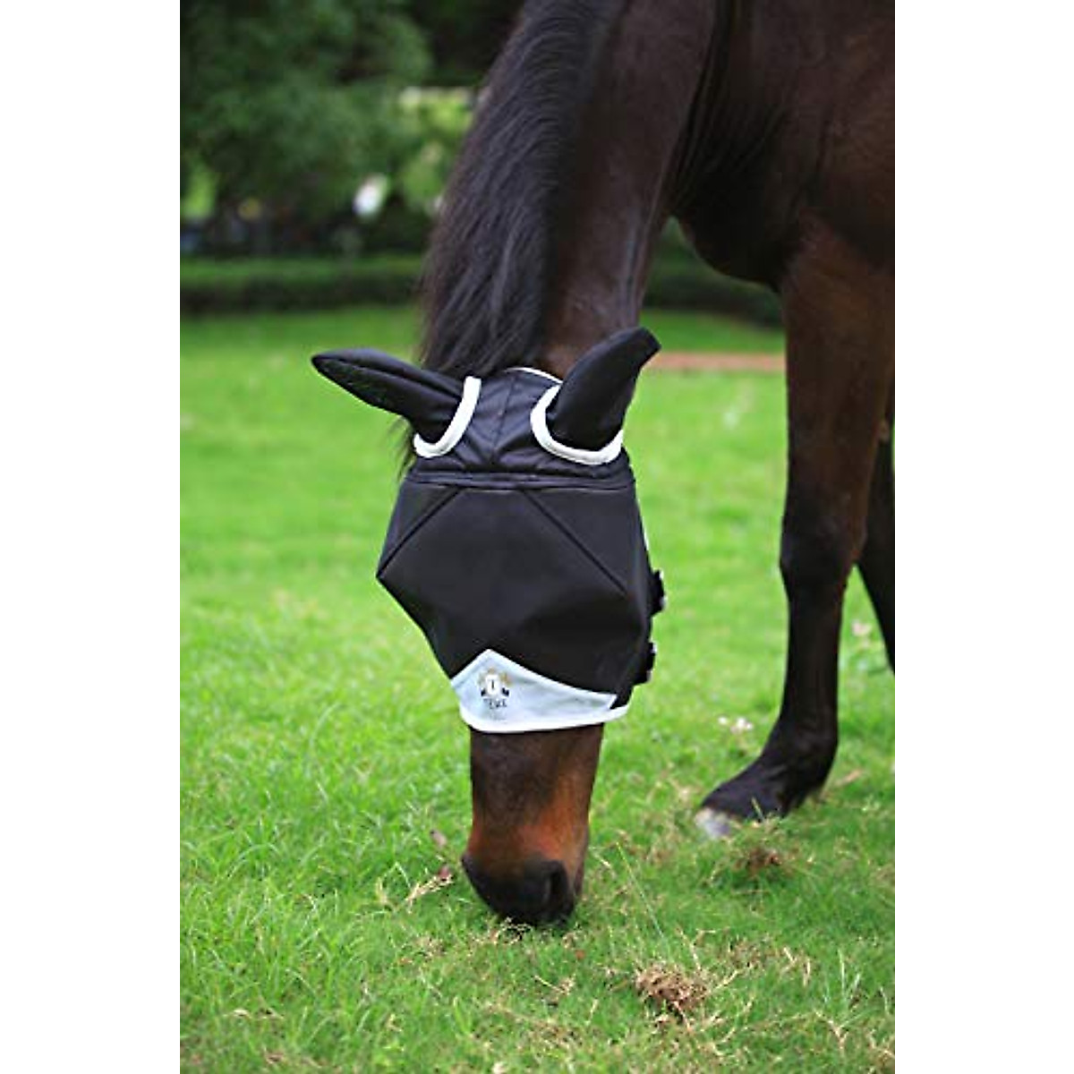 T TEKE Fine Mesh Horse Fly Mask UV Blocking, 3D Eye Visor with Extra Fleece Cushioned Forehead, Protection from Insect Pests