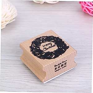 Didiseaon Wooden Christmas 3pcs Vintage Lip Gloss Set Wood Art Stamp Christmas Sealing Stamp Wooden Seal Stamp Stampers Party Favors Christmas Stampers Wooden Stamper Printing Pine Cones