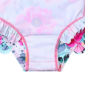 XFGIRLS Baby/Toddler Girls Swimsuit Long Sleeve One-Piece Bathing Suit Rash Guard for Kids UPF 50+ Swimwear