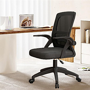 WXJHL Home Office Chair Ergonomic Desk Chair Breathable Mesh Chair High Back Desk Chair with Adjustable Height,Swivel Chair with Flip-Up Arms and Lumbar Support