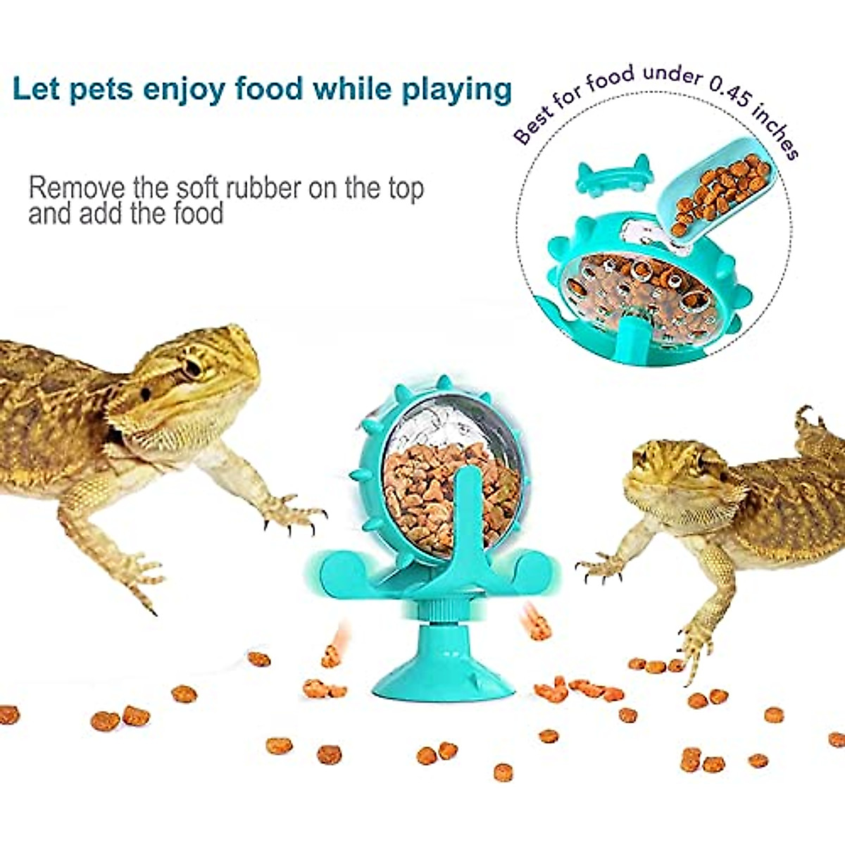 360° Bearded Dragon Toys, Bearded Dragon Enrichment Toys, Dragon Pet Toy, Reptile Food Toys Ball, Interactive Toys for Lizard Reptile, Tank Decor Gecko, Bearded Dragon Feeder, Chameleon Feeder.