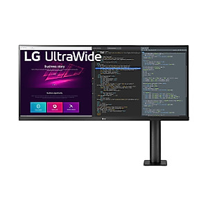 LG 34WN780-B 34 Inch 21:9 UltraWide QHD (3440 x 1440) Display Ergo with 3-Side Virtually Borderless Design and AMD FreeSync - Black (Renewed)