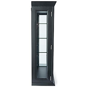 Displays2go 21" Countertop/Wall Mount Display Case, Adjustable Shelves, Locking - Black (DCC2128BK2)