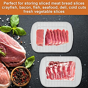 CYEAH 6 Pcs Bacon Keeper Plastic Deli Meat Saver with Lids, Bacon Keeper Airtight Cold Cuts Cheese Container for Refrigerator, Food Refrigerator Storage Box Shallow Low Christmas Cookie Holder