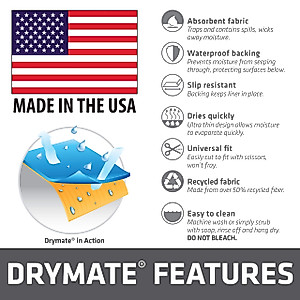 Drymate Premium Luxury Shelf & Drawer Liner, Thick Cushioned Fabric, Non-Adhesive, Absorbent, Waterproof, Slip-Resistant, Liners for Kitchen Cabinets, Cupboards (USA Made)(12”x59”)(2-Pack)(Indigo)