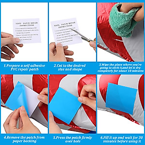 Outus 10 Pieces Inflatable Patches Self Adhesive Vinyl Pool Float Patch Repair Kit for Above Ground Pools, Air Mattress, Bounce House, Inflatables Swimming Pool, Square Shape (Blue)