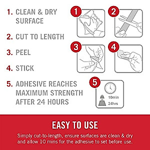 VELCRO Brand - Sticky Back Hook and Loop Fasteners – Peel and Stick Permanent Adhesive Tape Keeps Classrooms, Home, and Offices Organized – Cut-to-Length Roll | 15ft x 3/4in Tape | White