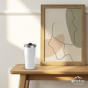 Arctic Tumblers | 30 oz Matte White Insulated Tumbler with Straw & Cleaner - Retains Temperature up to 24hrs - Non-Spill Splash Proof Lid, Double Wall Vacuum Technology, BPA Free & Built to Last