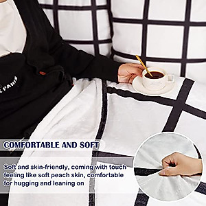 60"x50" Sublimation Blanks Throw Blanket with 20 Photo Panel Heat Press Custom Personalised Printable Panels Baby Printed Blanket Flannel Fleece 2 PCS Pillow Cover Throws Bed Sofa Couch Home Bedroom