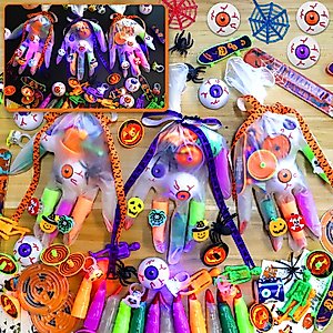 Halloween Party Favors for Kids, Halloween Party Gloves Stuffed Toys Bulk for School Classroom Prizes Non Candy Halloween Treat Boxes for Boys Girls Prizes Halloween Party Supplies