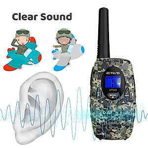 Retevis RT628 Kids Walkie Talkies,Army Toys for 6-12 Year Old Boys Girls,FRS Walky Talky with Key Lock,Gift for Outdoor Adventure Camping Hunt Trip(2 Pack,Camo)