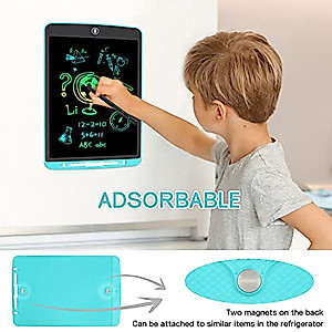LCD Writing Tablet 12 Inch Toddler Doodle Board,Colorful Drawing Tablet Writing Pad,Erasable Electronic Painting Pads,Educational and Learning Girls Gifts Toys for 3 4 5 6Year Old Girls Boys(Sky Blue)