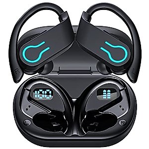Wireless Bluetooth Earbuds 120H Playtime Bluetooth 5.3 Ear Buds for Sports, Hi-fi Stereo Earphones with LED Display Charging Case, Headphones for Running/Workout Audifonos Bluetooth inalambricos