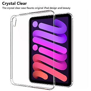 iCoverCase Compatible with iPad Mini 7/6 Clear Case, Transparent Soft TPU Flexible Case 8.3" for Mini 7th (2024) / Mini 6th (2021) Generation (Clear)
