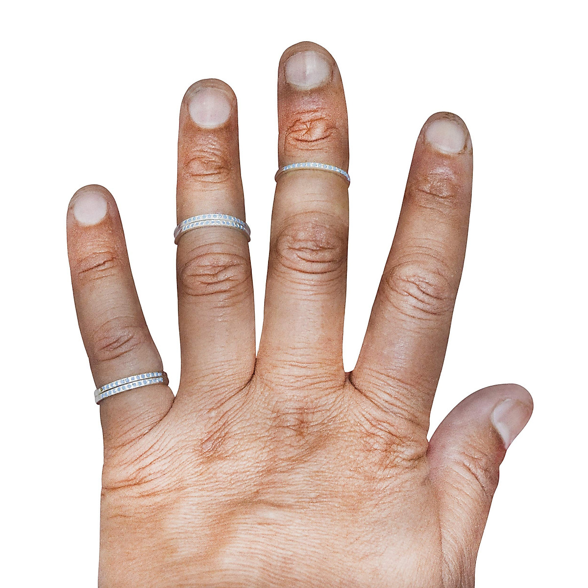 Shine Jewel 925 Sterling Silver 0.30 Ctw Round Shape Turquoise Gemstone Stackable Women Ring All Size (8)